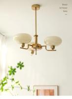 China Mid century Bauhaus Chandeliers French Cream white glass Pendant lamp (WH-GP-189) for sale