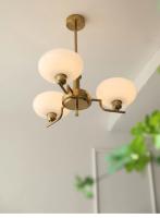 China Mid century Bauhaus Chandeliers French Cream white glass Pendant lamp (WH-GP-189) for sale