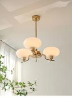 China Mid century Bauhaus Chandeliers French Cream white glass Pendant lamp (WH-GP-189) for sale
