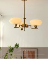 China Mid century Bauhaus Chandeliers French Cream white glass Pendant lamp (WH-GP-189) for sale