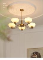 China Mid century Bauhaus Chandeliers French Cream white glass Pendant lamp (WH-GP-189) for sale