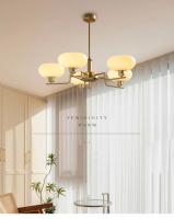 China Mid century Bauhaus Chandeliers French Cream white glass Pendant lamp (WH-GP-189) for sale