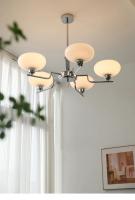 China Mid century Bauhaus Chandeliers French Cream white glass Pendant lamp (WH-GP-189) for sale