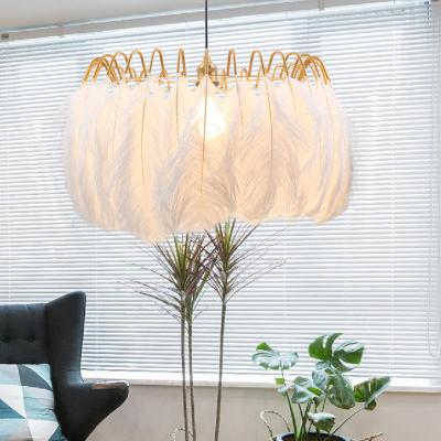 China Modern White Feather pendant lights For kitchen Bedroom Lighting (WH-AP-77) for sale