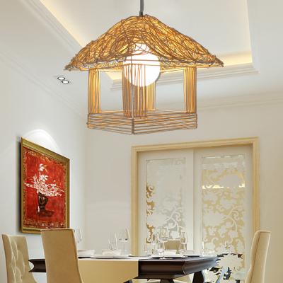 China Nordic Style Cage cane pendant lights For Kitchen Dining room Bedroom Lighting (WH-WP-07) for sale