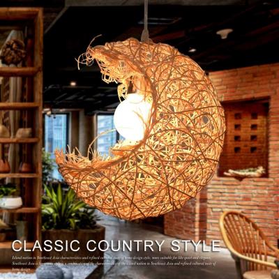China Ratton Moon Basket pendant Lamp For Baby Room Bedroom Hanging Lights (WH-WP-08) for sale