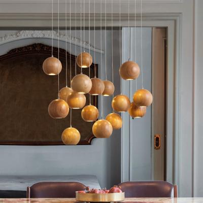 China Wood Ball Pendant Lights For Indoor home Lighting Fixtures (WH-WP-15) for sale