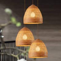 China Wicker basket pendant lights Kitchen Dining room Sitting room Decor (WH-WP-18) for sale