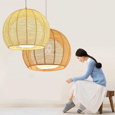 China Rattan weaving bamboo Pendant Lamp For Indoor Home Lighting Fixtures (WH-WP-19) for sale