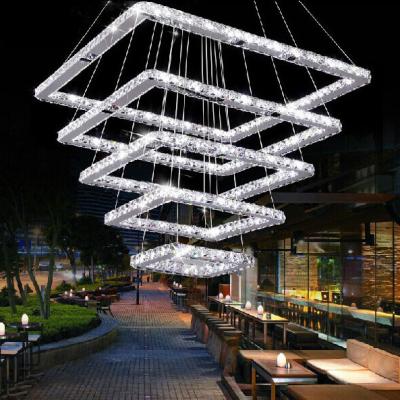 China Square Crystal Hanging Lights For Indoor Home Kitchen Bedroom Stainless Steel Lustre (WH-AP-82) for sale