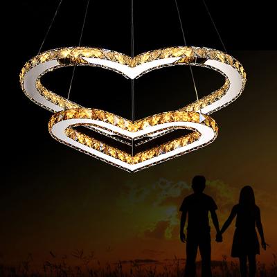 China Modern Love Shape Crystal Hanging Lights For Kitchen Dining room Bedroom Decor Pendant lamp (WH-AP-83) for sale