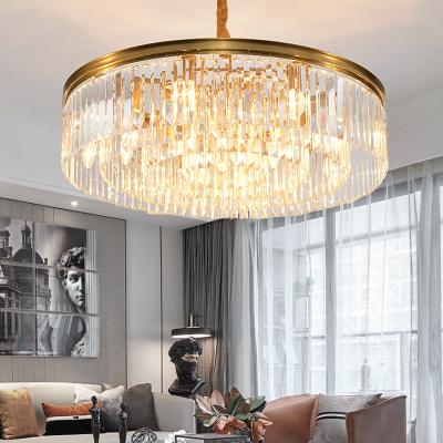 China Gold Suspension Round design Crystal Pendant Lamp For Indoor Home Ceiling Decor (WH-AP-96） for sale