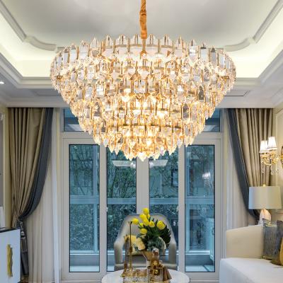 China Suspension crystal luminaire Gold Hanging Lamp For Living room Sitiing room Decor (WH-AP-97) for sale