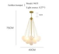 China Modern Glass Ball Chandelier Black Gold Frosted Glass bubble light (WH-GP-190) for sale