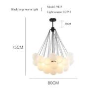 China Modern Glass Ball Chandelier Black Gold Frosted Glass bubble light (WH-GP-190) for sale