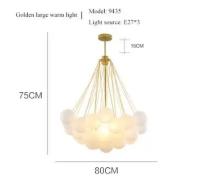 China Modern Glass Ball Chandelier Black Gold Frosted Glass bubble light (WH-GP-190) for sale