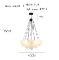 China Modern Glass Ball Chandelier Black Gold Frosted Glass bubble light (WH-GP-190) for sale
