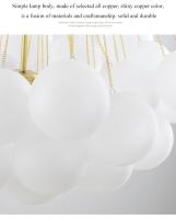 China Modern Glass Ball Chandelier Black Gold Frosted Glass bubble light (WH-GP-190) for sale