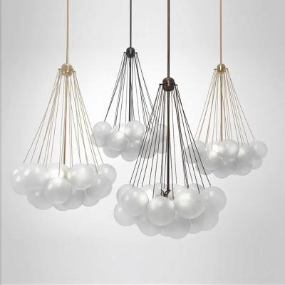China Modern Glass Ball Chandelier Black Gold Frosted Glass bubble light (WH-GP-190) for sale