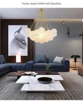 China Modern Glass Ball Chandelier Black Gold Frosted Glass bubble light (WH-GP-190) for sale
