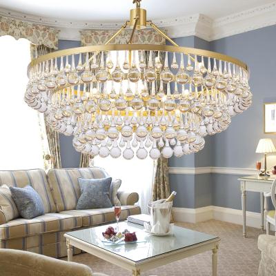 China Drop Crystal Pendant Lights Gold Chandelier For Indoor Home Living room Lighting (WH-AP-105) for sale