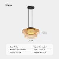 China Modern LED Amber Glass Chandelier for Restaurant Bedroom Living Room Bar Pendant Lights (WH-GP-197) for sale
