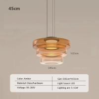 China Modern LED Amber Glass Chandelier for Restaurant Bedroom Living Room Bar Pendant Lights (WH-GP-197) for sale