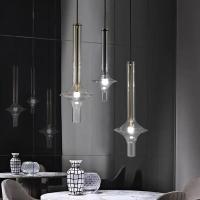 China Smoke Ash Amber Glass Tube Pendant Light Dining Room Bedroom Bedside Kitchen Lamp(WH-GP-200) for sale