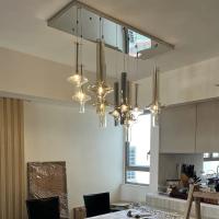 China Smoke Ash Amber Glass Tube Pendant Light Dining Room Bedroom Bedside Kitchen Lamp(WH-GP-200) for sale