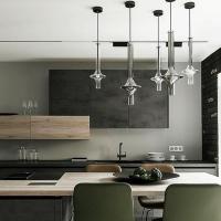 China Smoke Ash Amber Glass Tube Pendant Light Dining Room Bedroom Bedside Kitchen Lamp(WH-GP-200) for sale