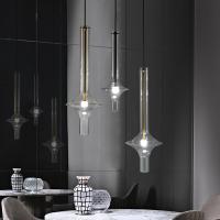 China Smoke Ash Amber Glass Tube Pendant Light Dining Room Bedroom Bedside Kitchen Lamp(WH-GP-200) for sale