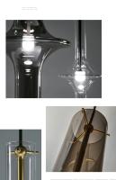 China Smoke Ash Amber Glass Tube Pendant Light Dining Room Bedroom Bedside Kitchen Lamp(WH-GP-200) for sale