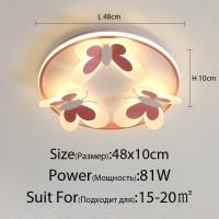 China girl bedroom lamp Indoor Study Salon Creative Decorative pink Butterfly ceiling lamp(WH-MA-301) for sale