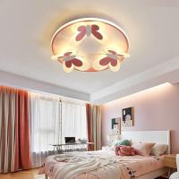China girl bedroom lamp Indoor Study Salon Creative Decorative pink Butterfly ceiling lamp(WH-MA-301) for sale