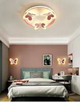 China girl bedroom lamp Indoor Study Salon Creative Decorative pink Butterfly ceiling lamp(WH-MA-301) for sale