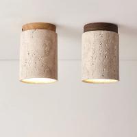 China Aisle Decoration Light Fixtures Nordic Walnut Stone Yellow Travertine Ceiling Lamp(WH-MA-315) for sale