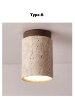 China Aisle Decoration Light Fixtures Nordic Walnut Stone Yellow Travertine Ceiling Lamp(WH-MA-315) for sale