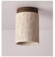 China Aisle Decoration Light Fixtures Nordic Walnut Stone Yellow Travertine Ceiling Lamp(WH-MA-315) for sale