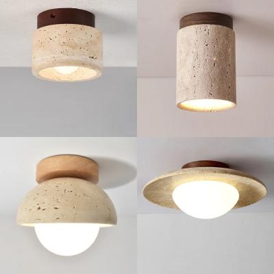 China Aisle Decoration Light Fixtures Nordic Walnut Stone Yellow Travertine Ceiling Lamp(WH-MA-315) for sale