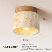 China Aisle Decoration Light Fixtures Nordic Walnut Stone Yellow Travertine Ceiling Lamp(WH-MA-315) for sale