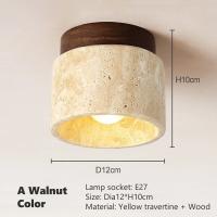 China Aisle Decoration Light Fixtures Nordic Walnut Stone Yellow Travertine Ceiling Lamp(WH-MA-315) for sale