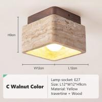 China Aisle Decoration Light Fixtures Nordic Walnut Stone Yellow Travertine Ceiling Lamp(WH-MA-315) for sale