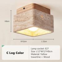 China Aisle Decoration Light Fixtures Nordic Walnut Stone Yellow Travertine Ceiling Lamp(WH-MA-315) for sale
