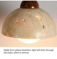 China Aisle Decoration Light Fixtures Nordic Walnut Stone Yellow Travertine Ceiling Lamp(WH-MA-315) for sale