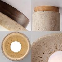 China Aisle Decoration Light Fixtures Nordic Walnut Stone Yellow Travertine Ceiling Lamp(WH-MA-315) for sale