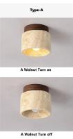 China Aisle Decoration Light Fixtures Nordic Walnut Stone Yellow Travertine Ceiling Lamp(WH-MA-315) for sale
