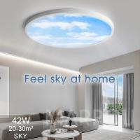 China Home Decor Lamp Bedroom Aisle Living Room LED Modern Blue Sky Moon Ceiling Light(WH-MA-319) for sale