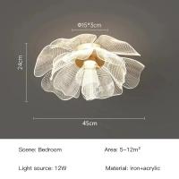 China Gold Luxury Lighting Hallway Interior Study Bedroom Acrylic Lamp LED Flower Ceiling Light(WH-MA-320) for sale
