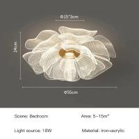 China Gold Luxury Lighting Hallway Interior Study Bedroom Acrylic Lamp LED Flower Ceiling Light(WH-MA-320) for sale