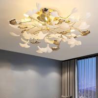 China Dining Room Ceiling Light Modern Living Room luxury home decor Ginkgo Leaf Ceiling Light(WH-MA-323) for sale